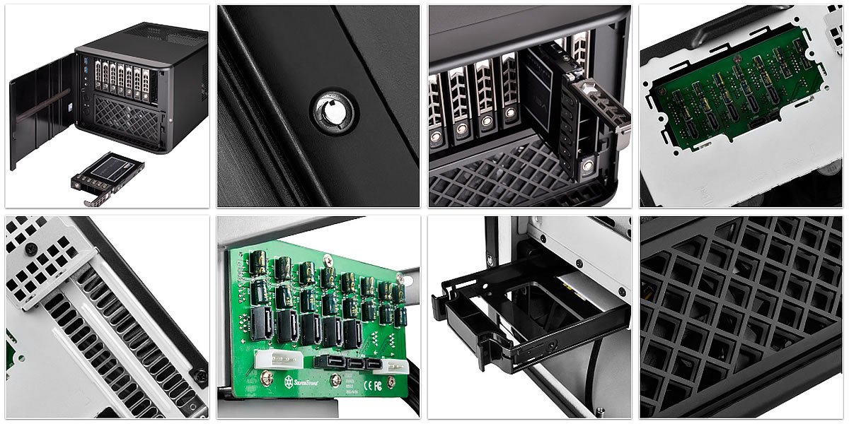 ホットスワップ8台+1台、合計9台の2.5インチストレージが搭載可能なMini-ITXケース 「SilverStone SST-CS280B ...