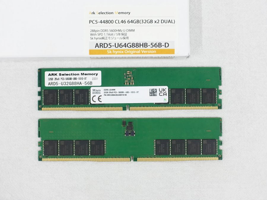 国内初、SKhynix DDR5-5600ネイティブDRAM搭載純正JEDECモジュール採用メモリーがアークセレクトシリーズから登場 ...