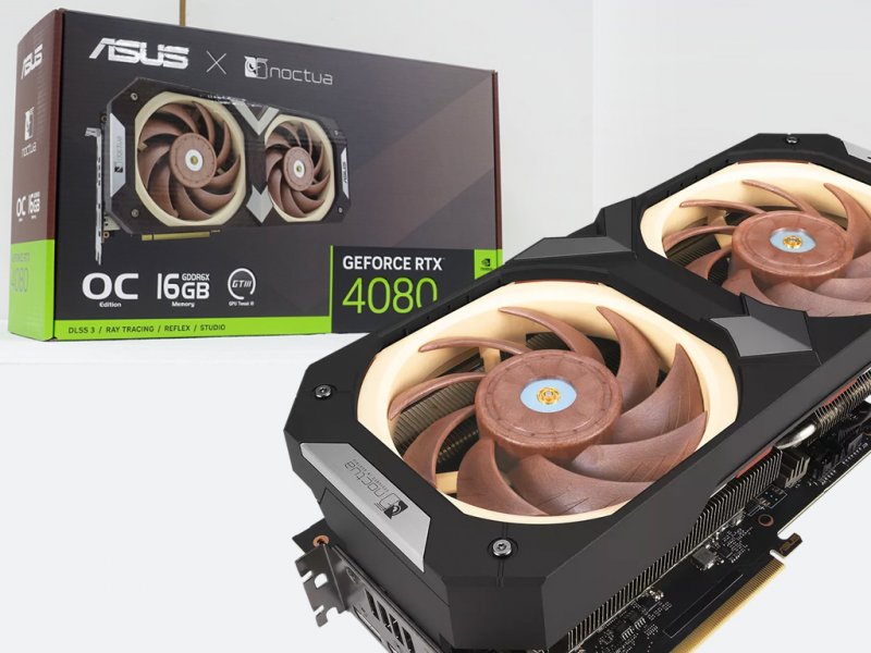 ASUS x Noctua、4.3スロットの肉厚静音空冷ユニット採用GeForce RTX 4080搭載グラフィックスカード「RTX4080 ...