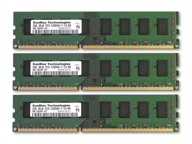 SanMax SMD-6G88NP-16F(H)-T [DDR3 TRIPLE SET] 240pin DDR3-1600 6GB(2GBx3 ...