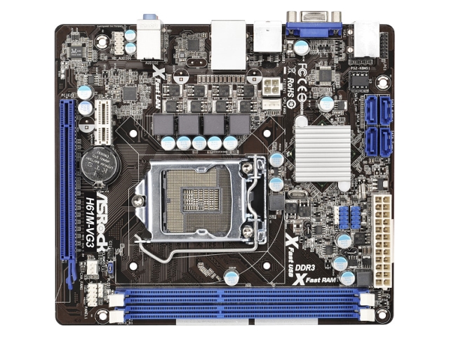 ASRock H61M-VG3 インテル 6シリーズ LGA1155対応 intel H61チップセット搭載MicroATXマザーボード ...