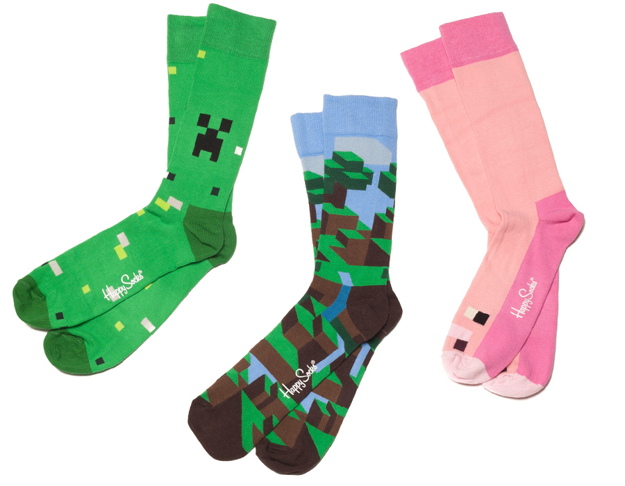 J!NX Minecraft Happy Socks 3 Pack (10-13 inc) Minecraftシリーズ マインクラフト ...