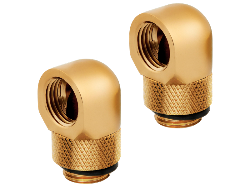 Corsair Hydro X Series 90° Rotary Adapter Twin Pack - Gold Hydro X ...