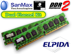 SanMax SanMax DDR2-533 512MB*2枚 CL4 ELPIDA/JEDEC 『1GB DualSet』 SMD ...