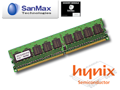 SanMax SanMax DDR2-667 1GB CL5 UnbufferedECC hynix/JEDEC SMD-1G48EHP-6E ...