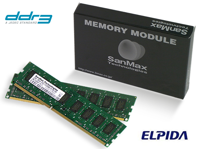 SanMax SMD-4G88NP-16F(H)-D [DDR3 DUAL SET] 240pin DDR3-1600 4GB(2GB*2枚組 ...