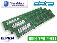 SanMax SMD-3G88NP-16H(HYPER)-T [DDR3 TRIPLE SET] 240pin DDR3-1600 3GB ...