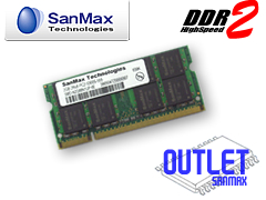 SanMax OUTLET SanMax DDR2 S.O.DIMM-800 2GB CL5(SMD-N2G88NUP-8E)BULK SMD ...