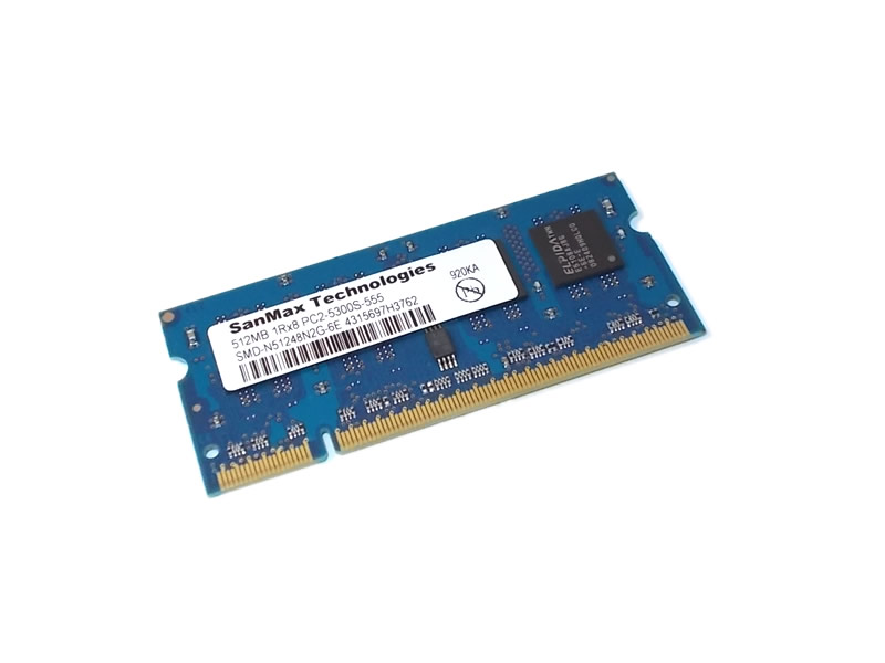 SanMax OUTLET SanMax 200pin S.O.DIMM DDR2-667 512MB CL5 ELPIDA(64Mx8 ...