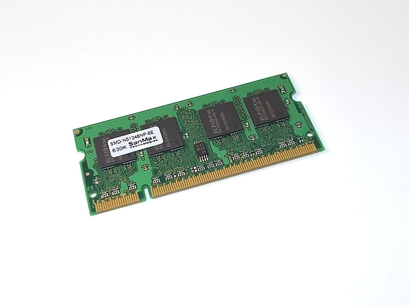 SanMax OUTLET SanMax 200pin S.O.DIMM DDR2-667 512MB CL5 ELPIDA(64Mx8 ...