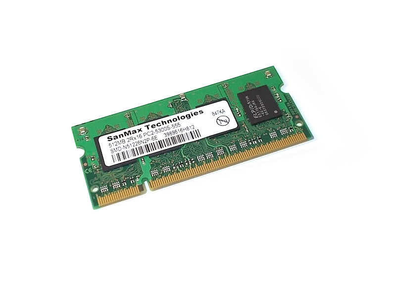 SanMax OUTLET SanMax 200pin S.O.DIMM DDR2-667 512MB CL5 ELPIDA(32Mx16 ...