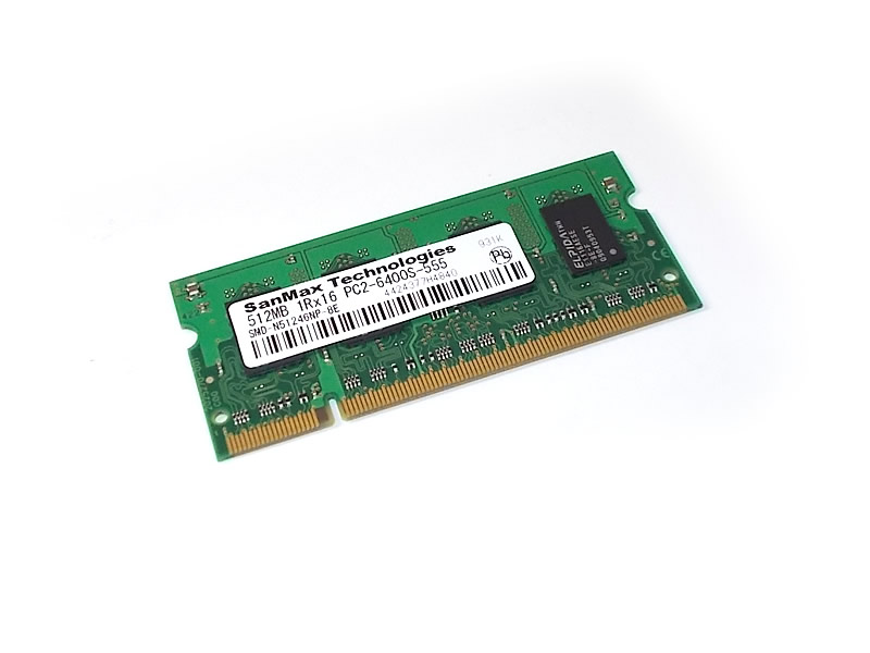 SanMax OUTLET SanMax 200pin S.O.DIMM DDR2-800 512MB CL5 ELPIDA(64Mx16 ...