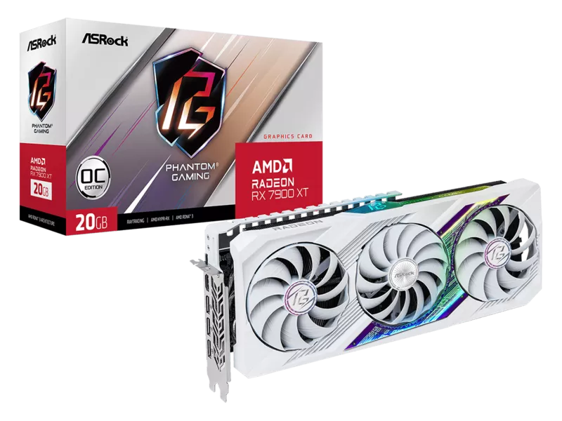 ASRock AMD Radeon RX 7900 XT Phantom Gaming White 20GB OC RADEON RX ...