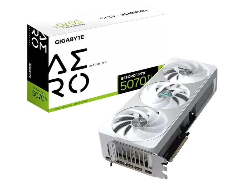 GIGABYTE GeForce RTX 5070 Ti AERO OC 16G AERO GEFORCE RTX 5070 Ti 16GB 256-bit GDDR7 PCI Express ...